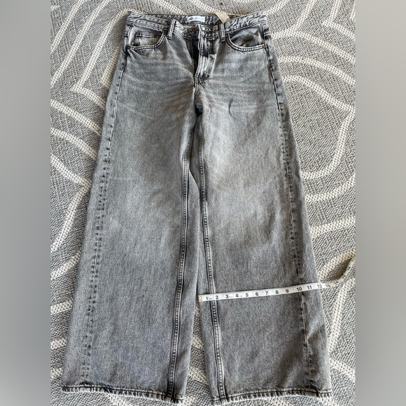 Zara | Jeans | Zara Jeans Washed Gray Us 8 Extra Wide Leg Straight High ...
